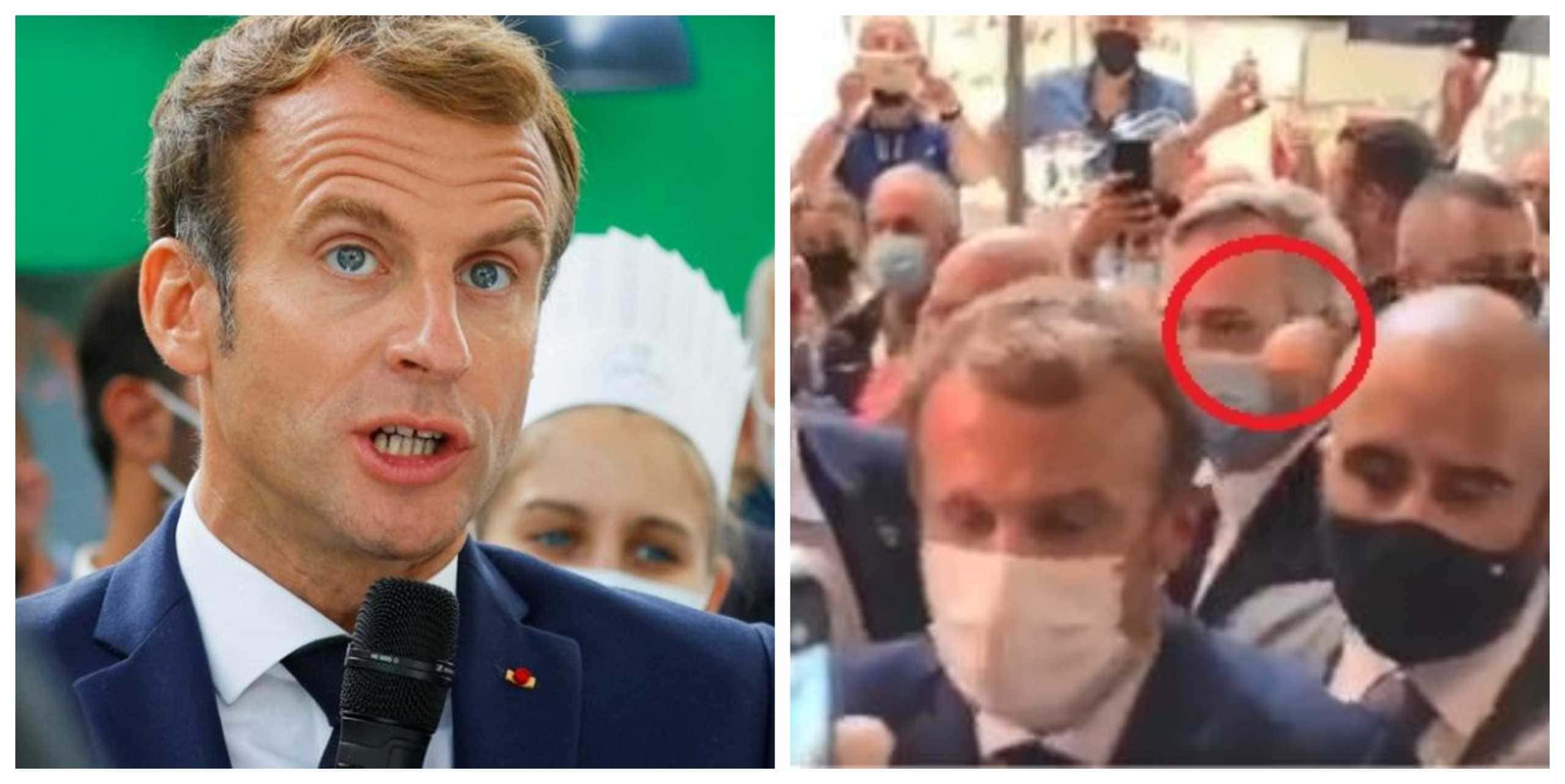 Watch: French President Macron hit with egg months after slapping ...