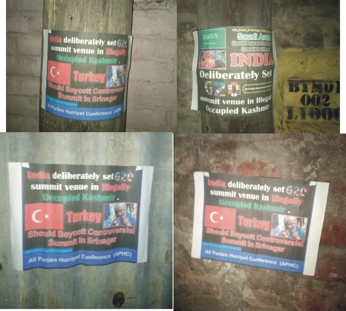 Posters urge G-20 countries to boycott meeting hosted by Modi regime in ...