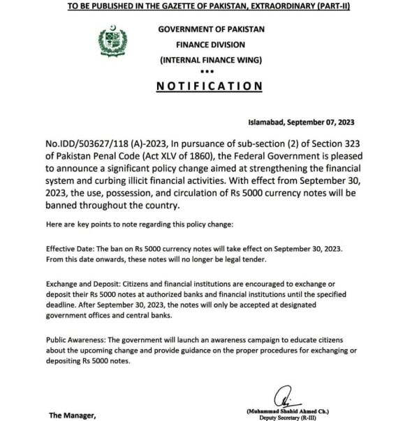 Rs5,000 banknotes to be discontinued in Pakistan amid govt’s new policy ...