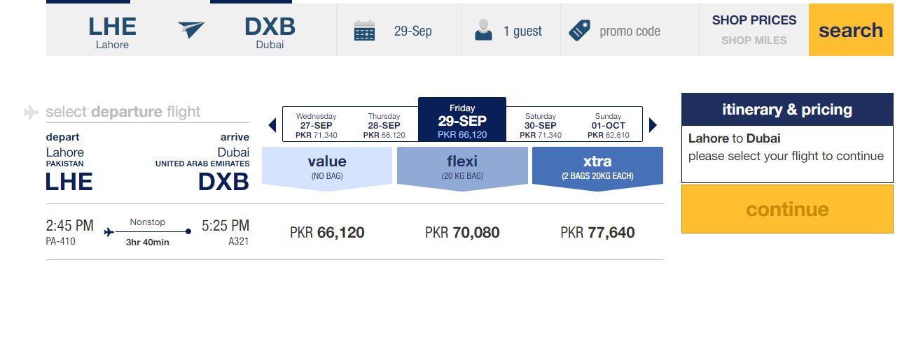 Lahore to Dubai cheap ticket prices in September 2023 - Pakistan Observer