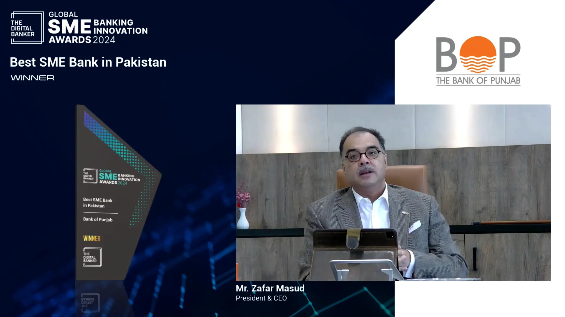 BOP clinches ‘Best SME Bank in Pakistan’ title at Global SME Banking innovation awards 2024 ...