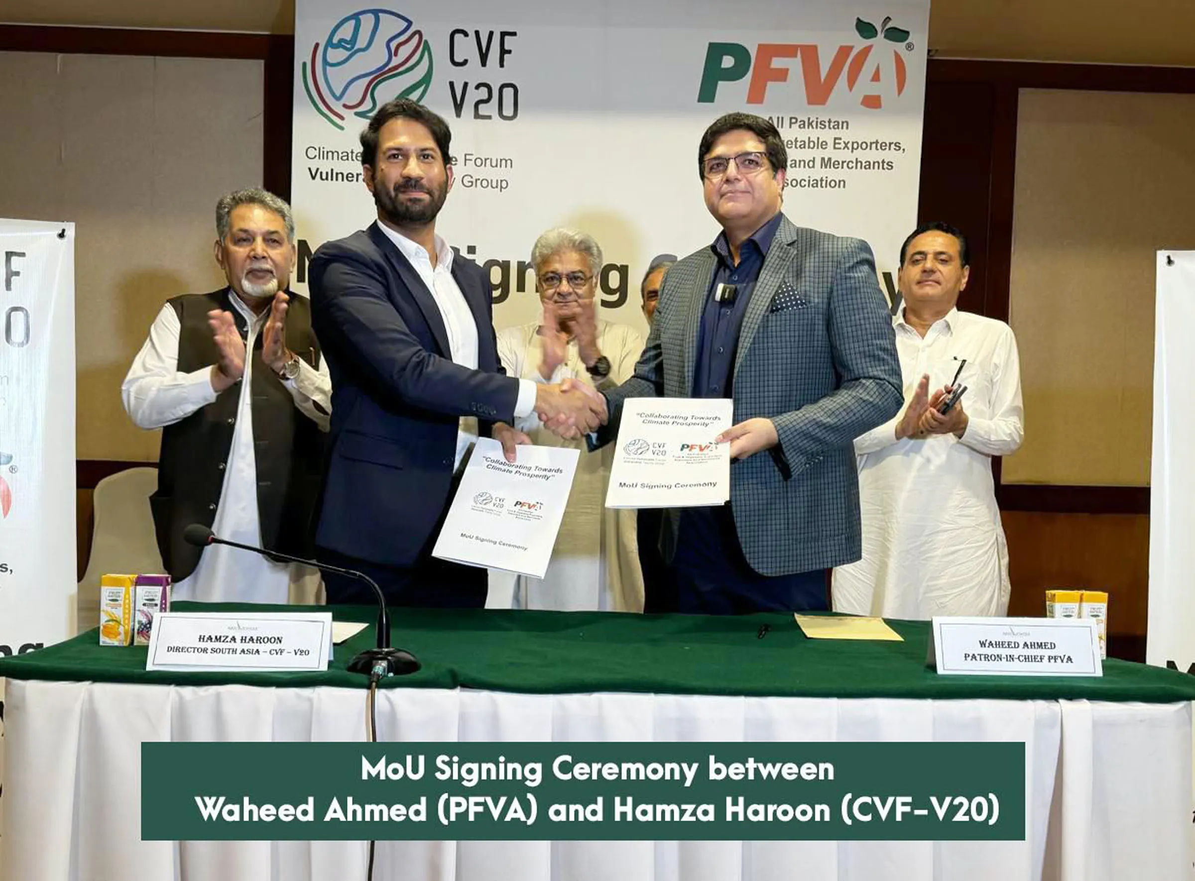 PFVA, CVF-V20 sign MoU for climate-resilient agriculture - Pakistan ...