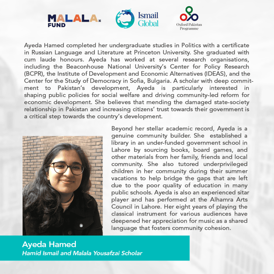 Hamid Ismail Foundation, Malala Fund, and Oxford Pakistan Programme ...