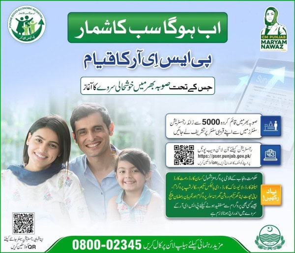 PSER Survey Registration 2024 process for Punjab health card, other schemes - Pakistan Observer
