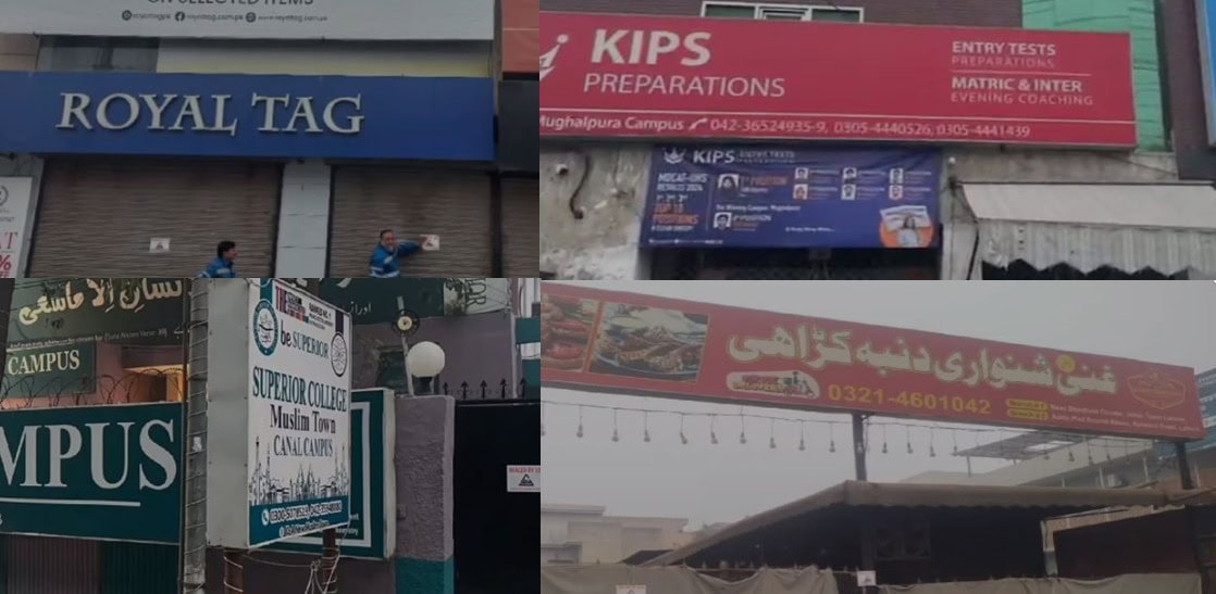 Superior College, Kips, Royal Tag, Yasir Broast among 137 sealed in ...