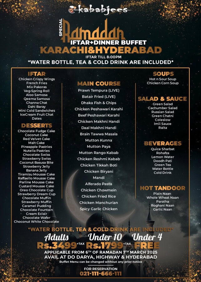 Best Iftar Buffet Deals in Karachi for Ramazan 2025 - Pakistan Observer