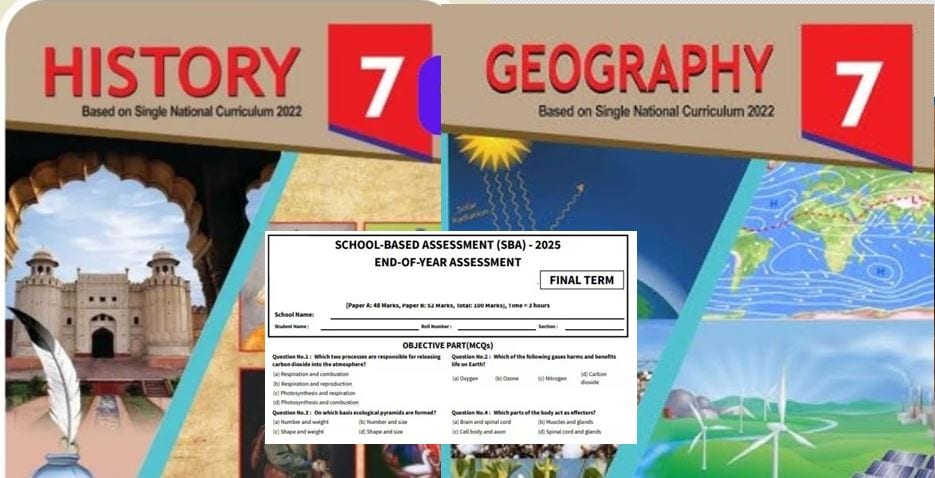Class 7 SBA Final Term Exams 2025 History And Geography Papers with Answers - Pakistan Observer