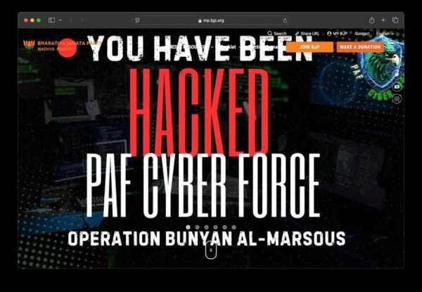 Major Indian websites hacked in successful cyber attack by Pakistan ...