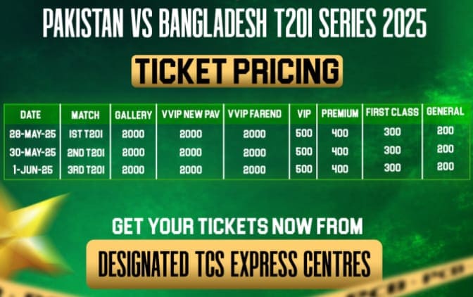 Pakistan vs Bangladesh T20I series tickets go on sale - Pakistan Observer