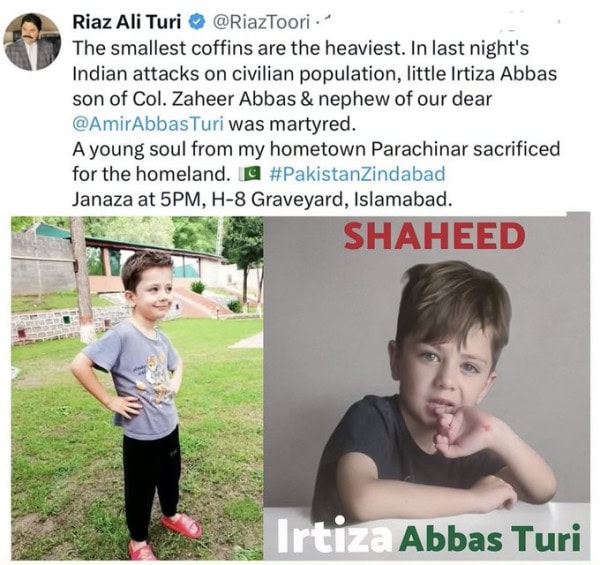 Shock and outrage as Indian strikes kill innocent Pakistani boy Irtaza ...