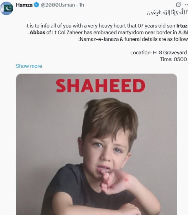 Shock and outrage as Indian strikes kill innocent Pakistani boy Irtaza ...