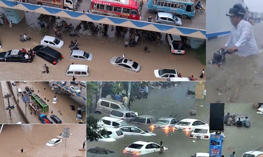 IN PICTURES: Karachi reels from urban flooding chaos after heavy rains - Pakistan Observer