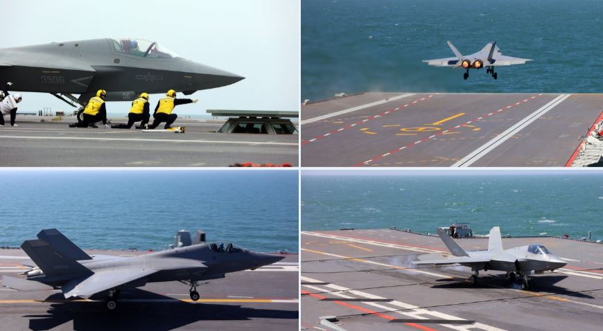 China launches stealth fighter jets J-35 from futuristic super-carrier ...