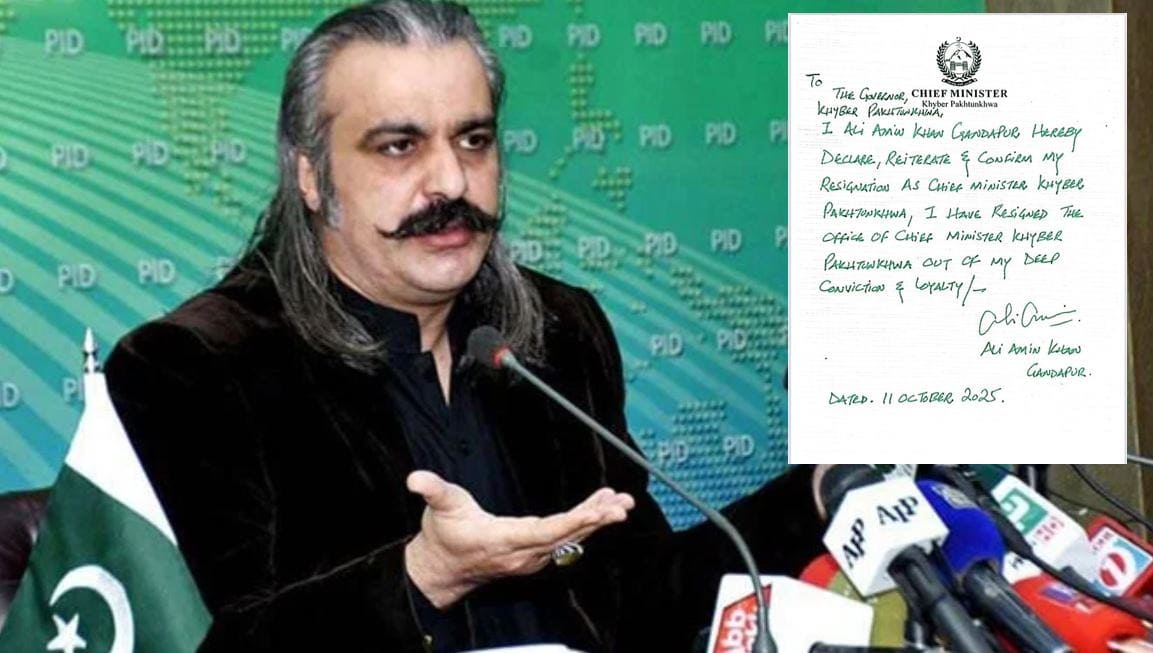 KP Ali Amin Gandapur’s Handwritten Resignation Goes Viral Online ...