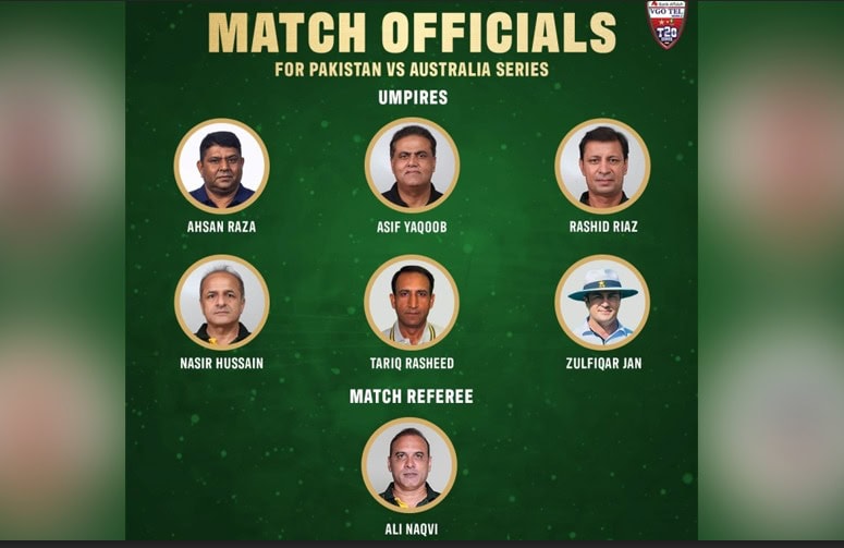Pakistan v Australia T20I series: Panel of match officials revealed ...